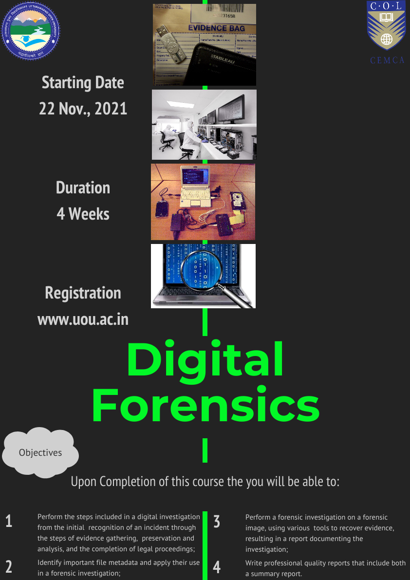 Free Online Course on " Digital Forensics" | Uttarakhand Open University